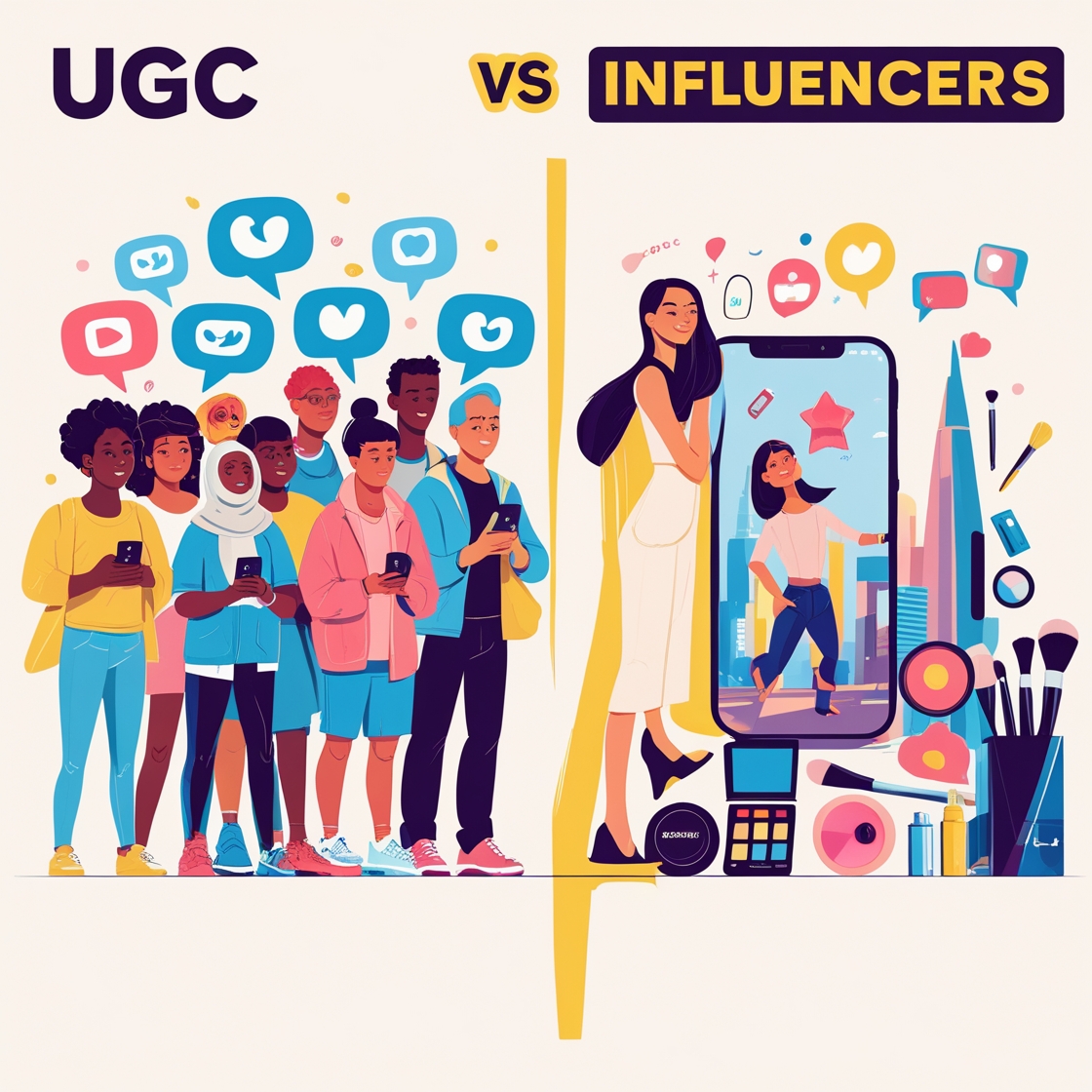 What is the difference UGC Influencers – أى دي ديجيتال